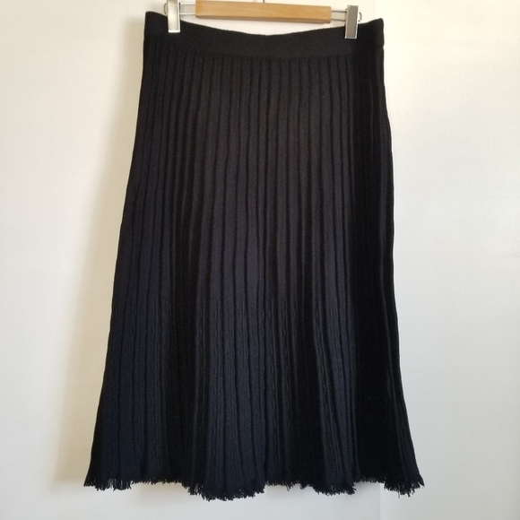 Max Studio | Skirts | New Max Studio Black Pleat Fringe Skirt | Poshmark